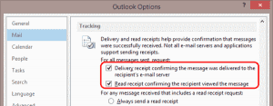 Outlook 2019/2016: Turn On Delivery Reciept