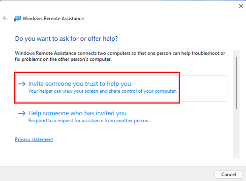 Windows 11: How to Send Remote Assistance Invitation