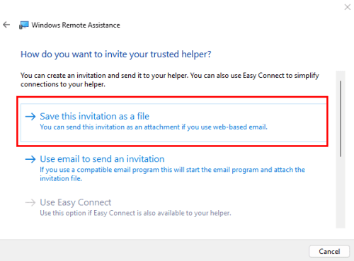 Windows 11: How to Send Remote Assistance Invitation