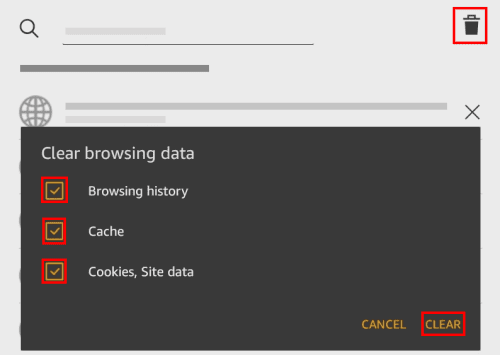 Amazon Fire: Clear Browser Cache, History, or Cookies