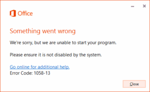 Fix Office "Something went wrong" Error 1058-13 - Technipages