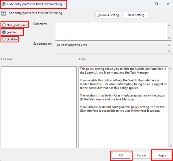 Windows 11: Enable or Disable Fast User Switching - Technipages