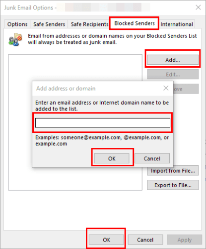 Outlook 365: Block Email Addresses and Domains - Technipages
