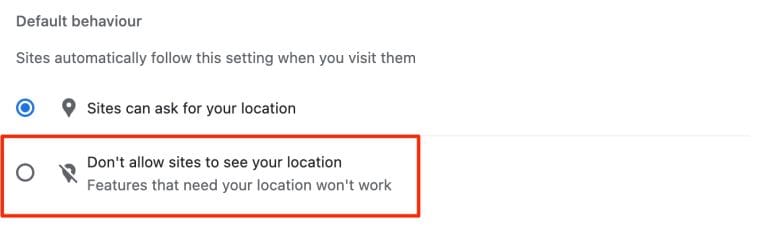 Chrome: Disable Location Prompt