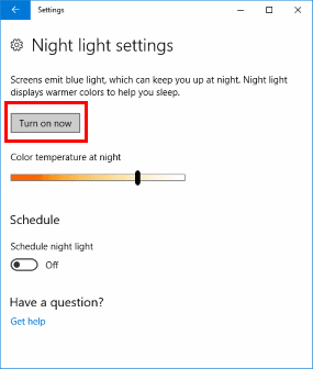 Windows: Enable Blue Light Filter