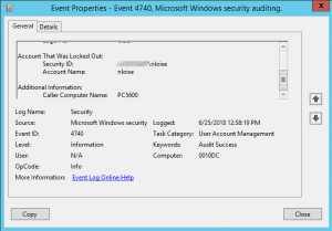 Active Director: Find Computer Locking Account