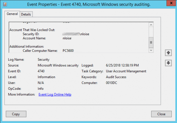 Active Director: Find Computer Locking Account