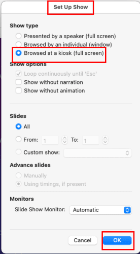 Enable PowerPoint Kiosk Mode in Microsoft 365 - Technipages