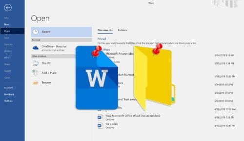 How to Pin a Document in Microsoft Office
