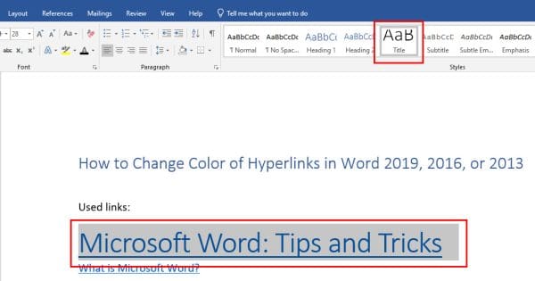 How to Change Color of Hyperlinks in Word - Technipages