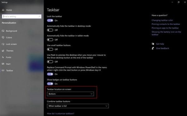 Windows 10: How to Change the Taskbar Location - Technipages