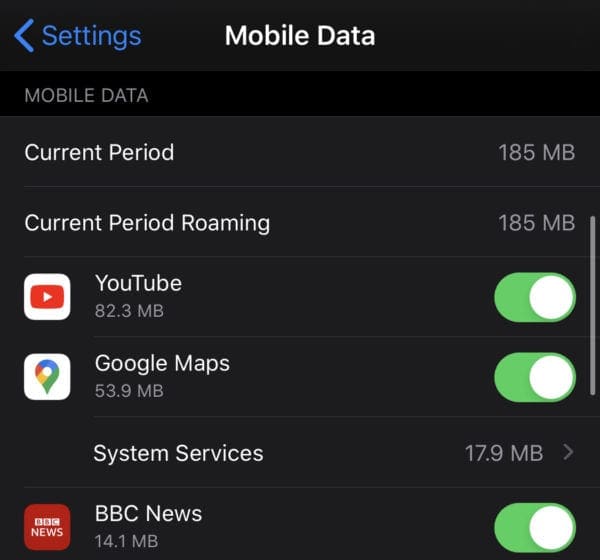iPhone: How to View Mobile Data Usage Statistics - Technipages