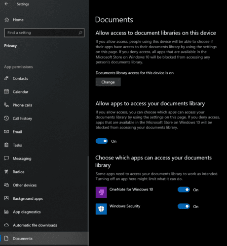 Windows 10: Block Apps from Accessing Your Documents - Technipages