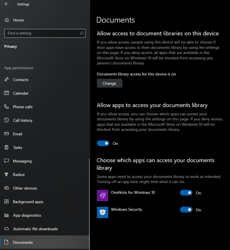 Windows 10: Block Apps from Accessing Your Documents - Technipages