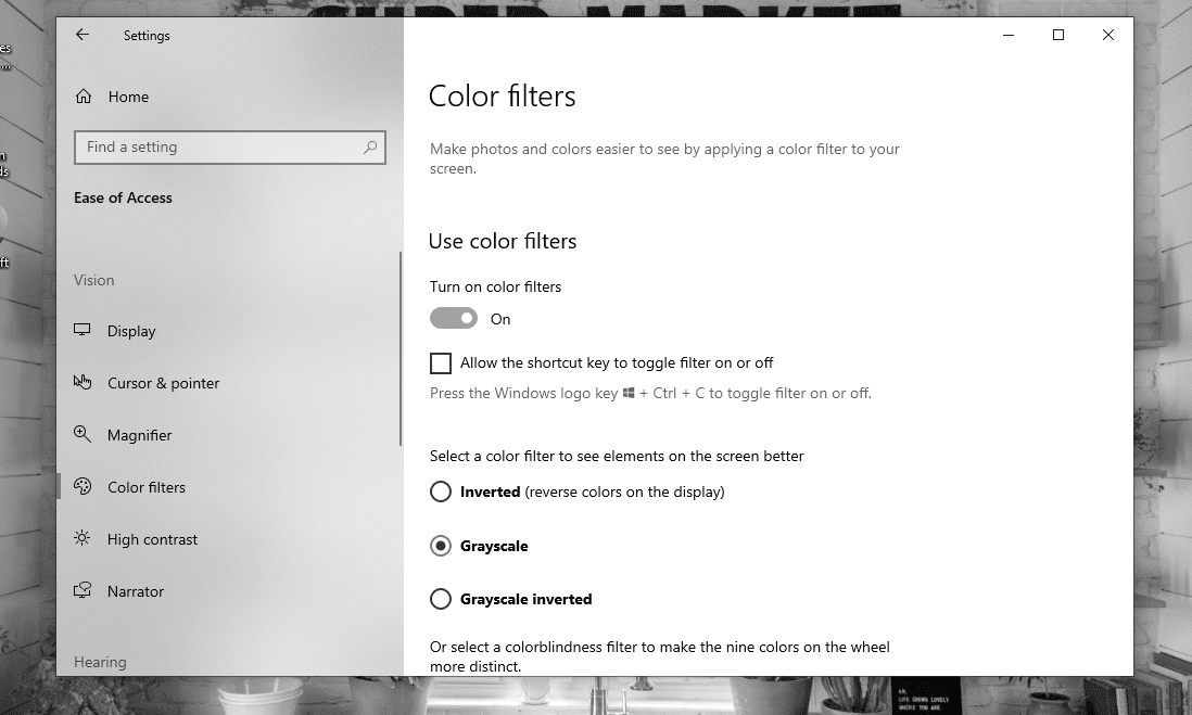 Enable Greyscale Mode for Windows PC - Technipages