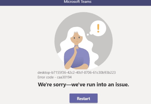 Troubleshooting Microsoft Teams Error Code caa30194 - Technipages