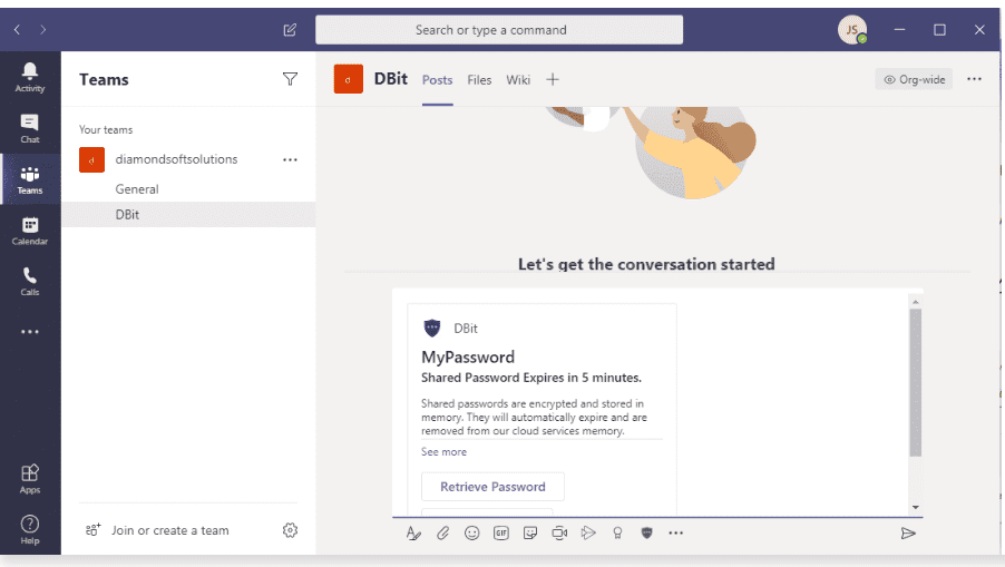 Dbit Password Management Integration Into Microsoft Teams - Technipages