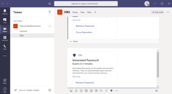 Dbit Password Management Integration Into Microsoft Teams - Technipages