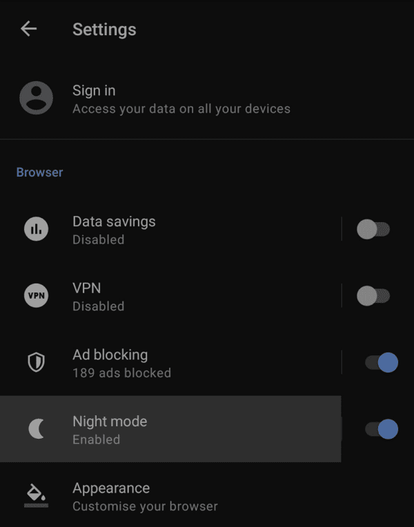 Opera for Android: How to Configure Dark Mode - Technipages