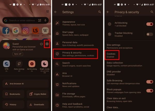 Opera for Android: How to Configure Cookie Preferences - Technipages