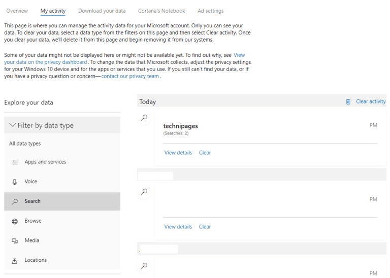 Edge for Windows: How to Clear Search History - Technipages