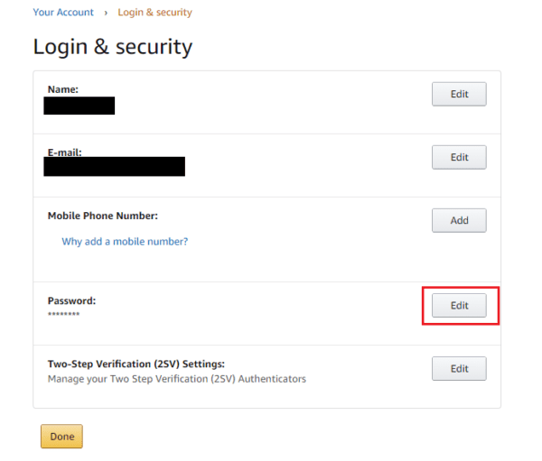 Amazon: How to Change Your Password - Technipages