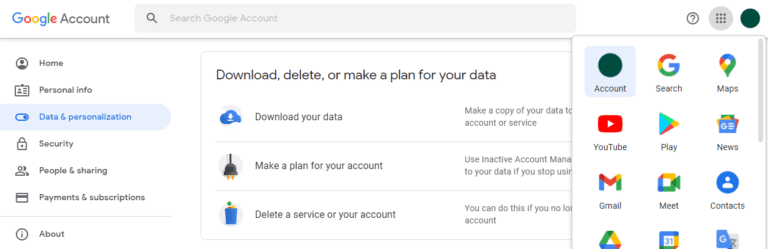 Google Account: How to Download Your Account Data - Technipages