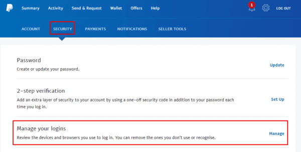 PayPal: How to Review Your Recent Logins - Technipages
