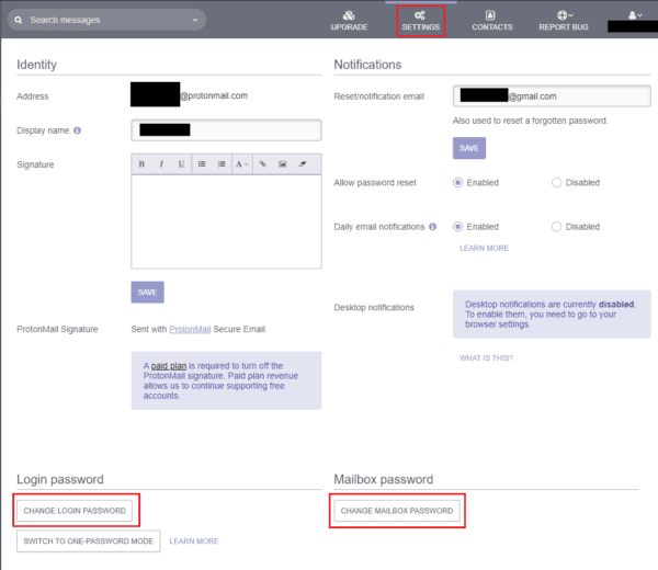 ProtonMail: How to Change Your Login and Mailbox Password - Technipages