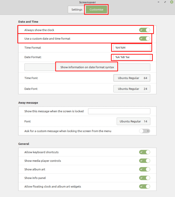 Linux Mint: How to Show the Clock and an Away Message on the Lock ...