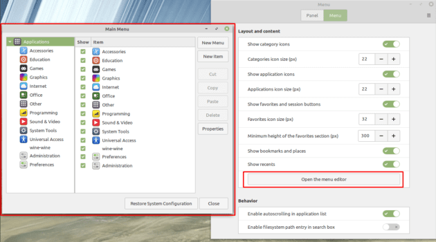 Linux Mint: How to Configure the Menu Applet - Technipages