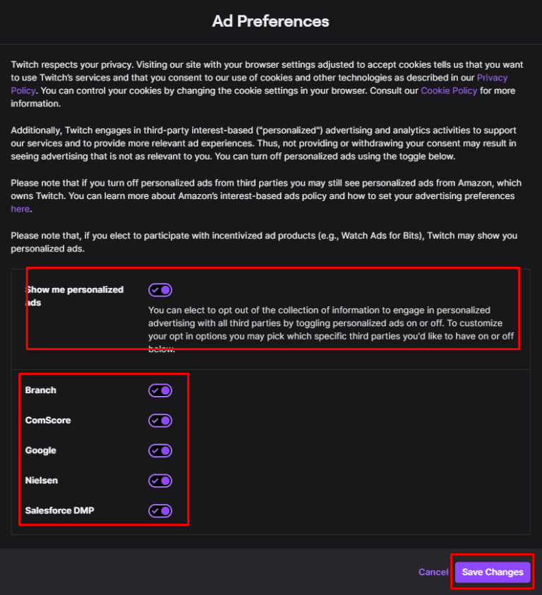 Twitch.tv: How to Manage Your Advertising Preferences - Technipages