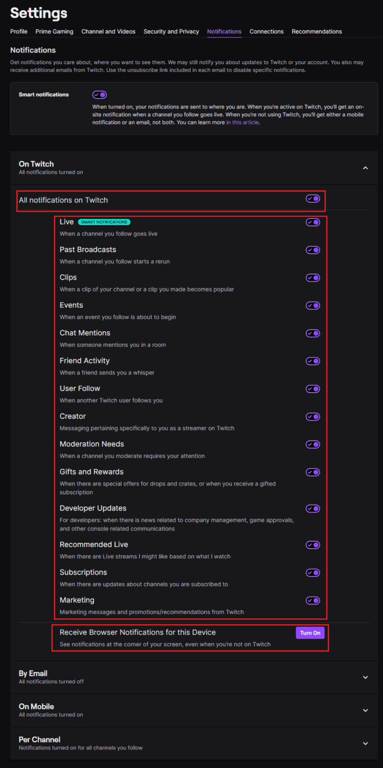 Twitch.tv: How to Manage Your Notification Settings - Technipages