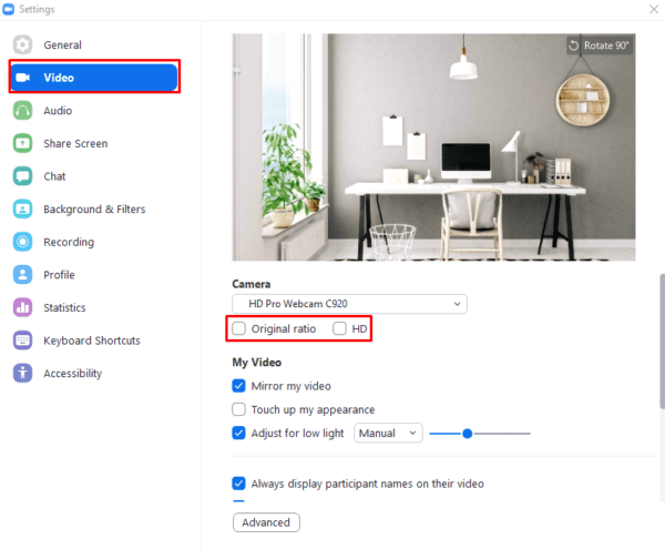 Zoom: How to Force Zoom to Use a Webcam in HD - Technipages