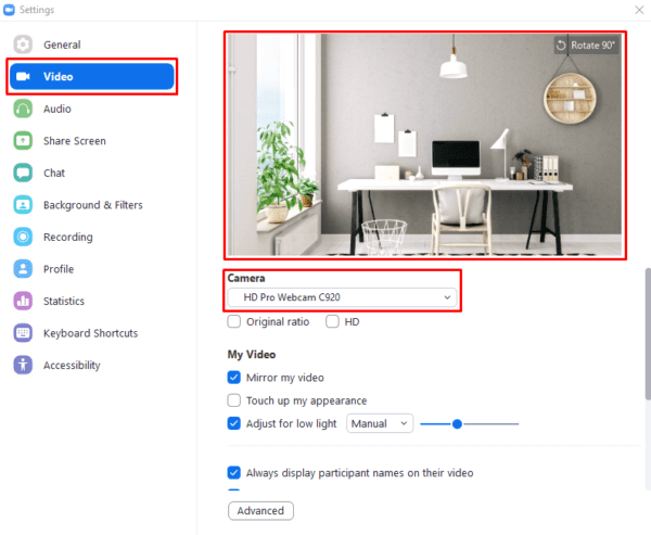 Zoom: How to Switch Webcam Device - Technipages