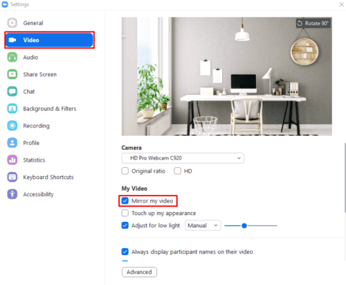 Zoom: How to Mirror Your Webcam - Technipages