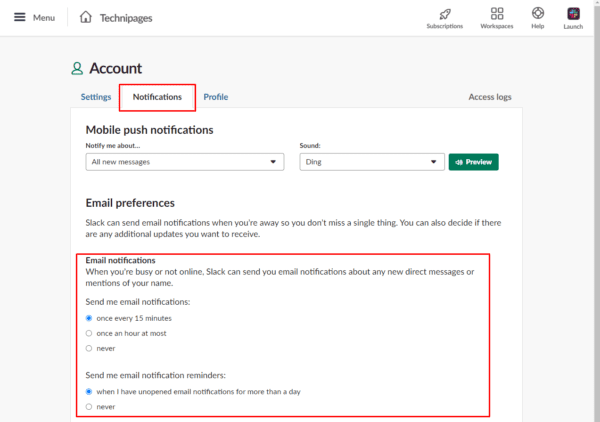Slack: How To Configure Your Email Notification Preferences - Technipages