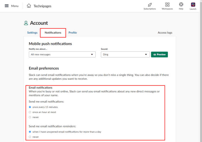 Slack: How To Configure Your Email Notification Preferences - Technipages