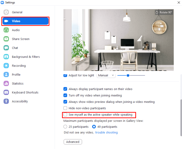 Zoom: How to See Your Webcam When You’re Talking - Technipages