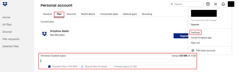 Dropbox: How to View How Much of Your Space You’re Using - Technipages