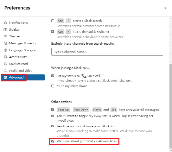 Slack: How To Disable the Malicious Link Warning - Technipages