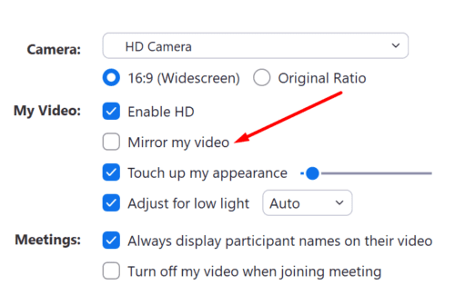 Zoom Camera Is Inverted and Video is Backwards - Technipages