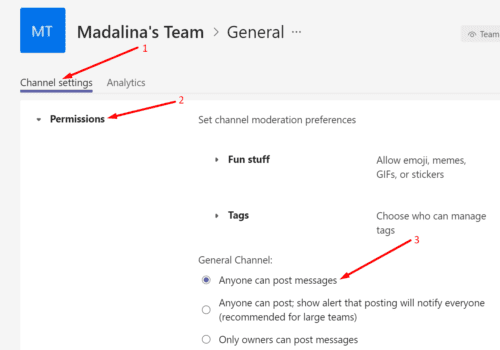 Fix Microsoft Teams Not Permitted to Post in General - Technipages