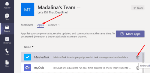 How to Remove Apps from Microsoft Teams - Technipages
