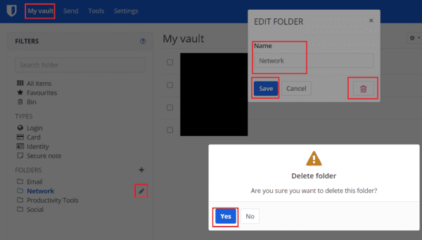 Bitwarden: How to Edit or Delete a Folder - Technipages