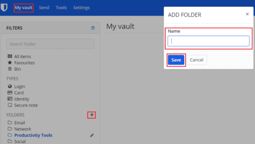 Bitwarden: How to Create a New Folder - Technipages