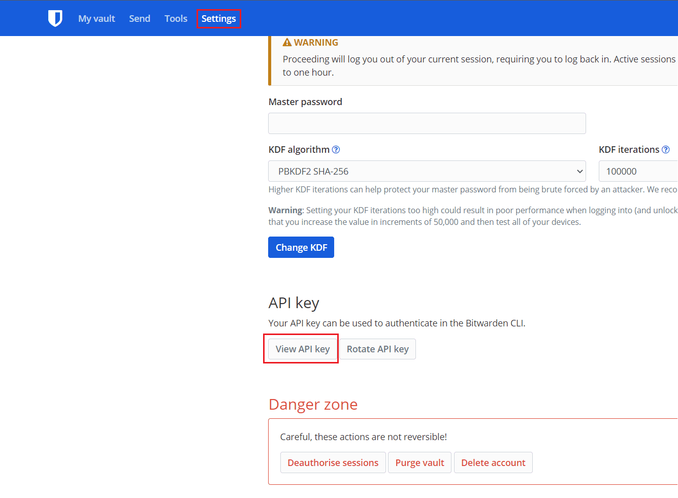 Bitwarden: How to View Your API Key - Technipages