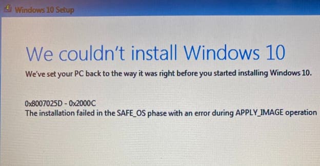 Fix Windows 10: Installation Failed in the Safe_OS Phase - Technipages Fix Windows 10: Installation Failed in the Safe_OS Phase - Technipages