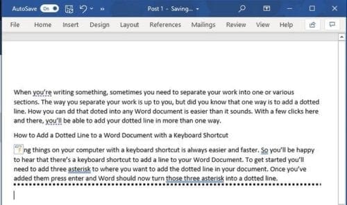 How to Add a Dotted Line to Any Word Document - Technipages
