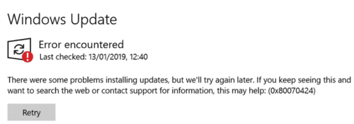 How to Fix Windows Update Error 0x80070424 - Technipages